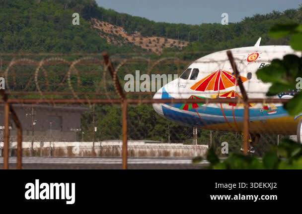 Jet passenger plane with unrecognizable livery approaching landing ...