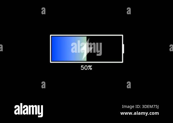 Standard Horizontal Battery Icon Stock Video Footage - Alamy