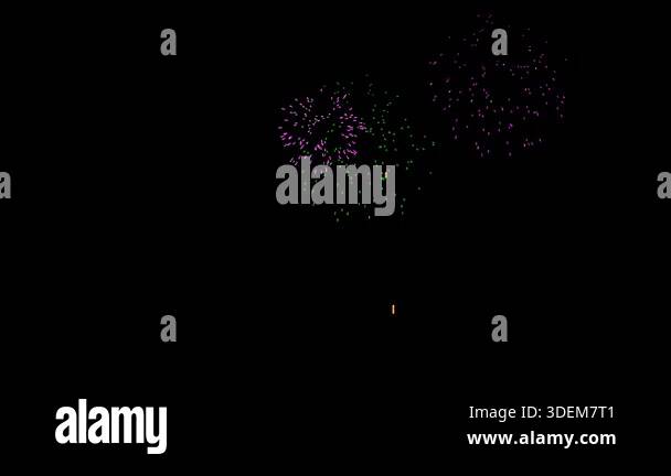 fireoworks celebration animation on black screen Stock Video Footage ...