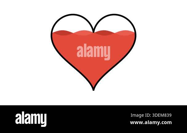 Animated Red Liquid Heart Filling Up Stock Video Footage - Alamy