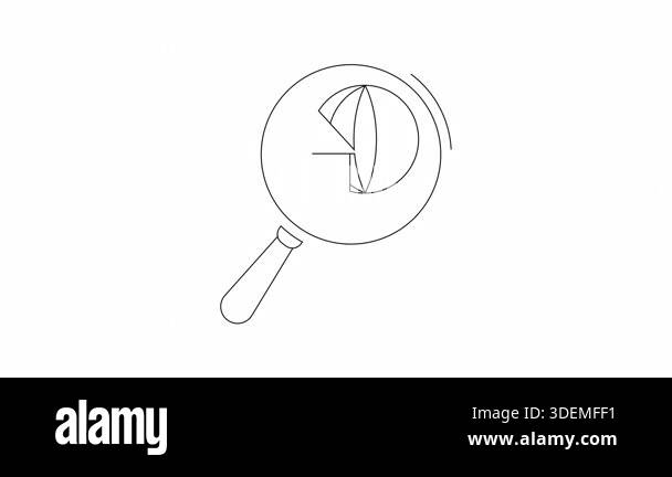 A line drawing of a house and globe inside a magnifying glass Stock ...