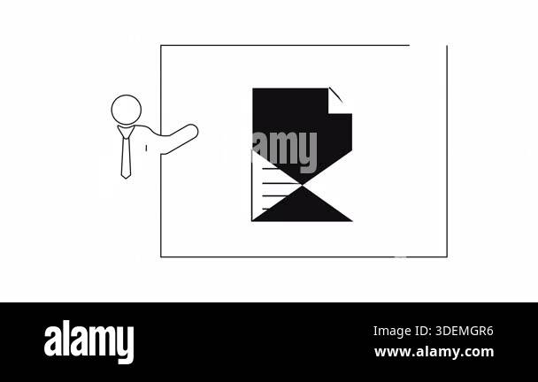 A simple animated line art video showing a presenter explaining a gold ...