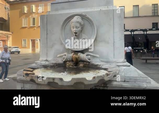 Italy, Parma, September 16, 2025An old stone fountain shaped as a ...