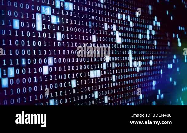 Abstract Binary Code Digital Data, Cyber Security Data Encryption ...