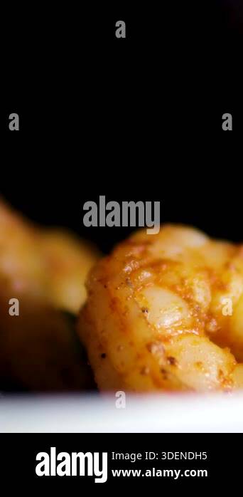 shrimp in a dark restaurant at night juicy grilled shrimp and colorful ...