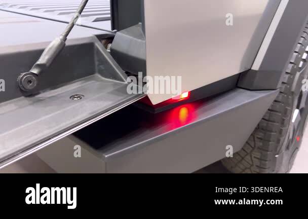 Denver, Colorado, USA-April 9, 2024-The futuristic Cybertruck by Tesla ...