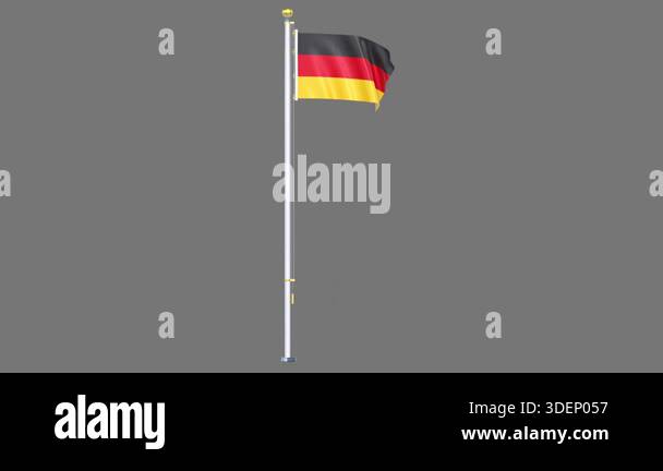 Germany Animated flag loop, High quality realistic 3D render which ...