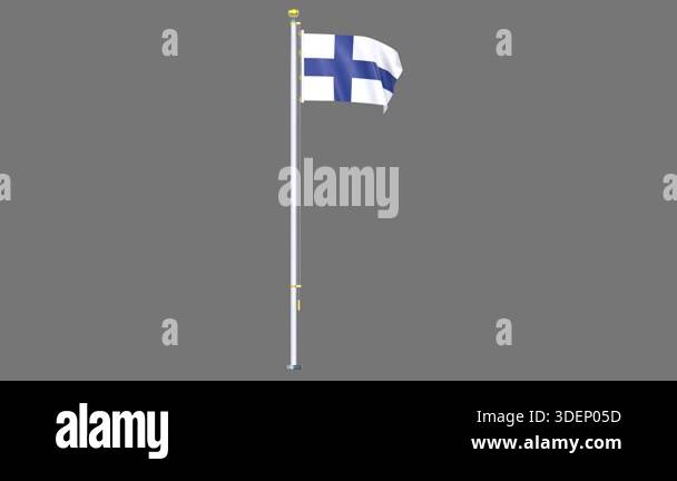 Finland Animated flag loop, High quality realistic 3D render which ...