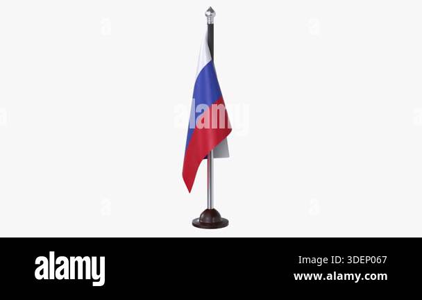 Russia Flag Stand Turnaround Loop, High quality realistic 3D render ...