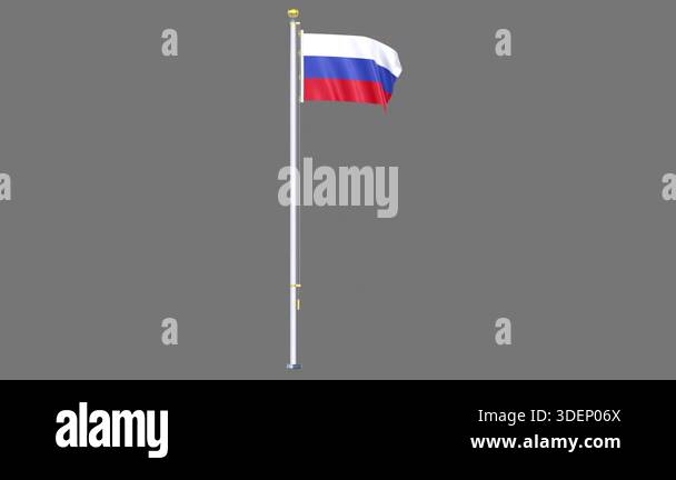 Russia Animated flag loop, High quality realistic 3D render which ...