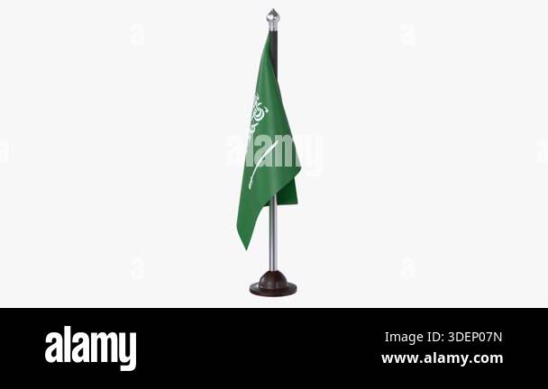 Saudi Arabia Flag Stand Turnaround Loop, High quality realistic 3D ...