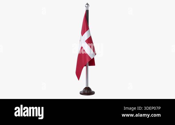 Denmark Flag Stand Turnaround Loop, High quality realistic 3D render ...