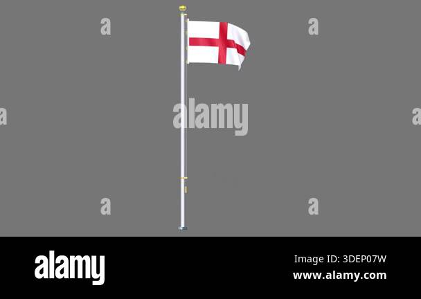 England Animated flag loop, High quality realistic 3D render which ...