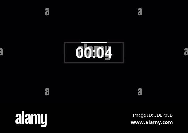 Minimalist 5 second countdown timer with white progress bar on black ...
