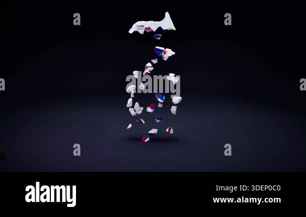 South Korea Map With Flag Animation Stock Video Footage - Alamy