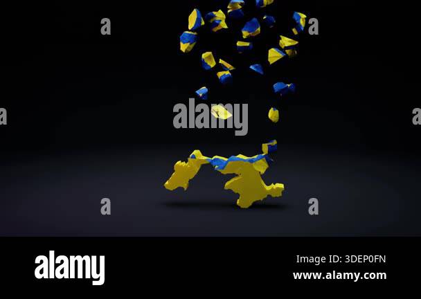 Ukraine Map With Flag Animation Stock Video Footage - Alamy