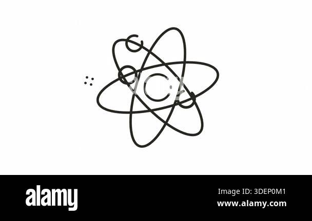 Science icons are line drawings featuring colored illustrations of ...