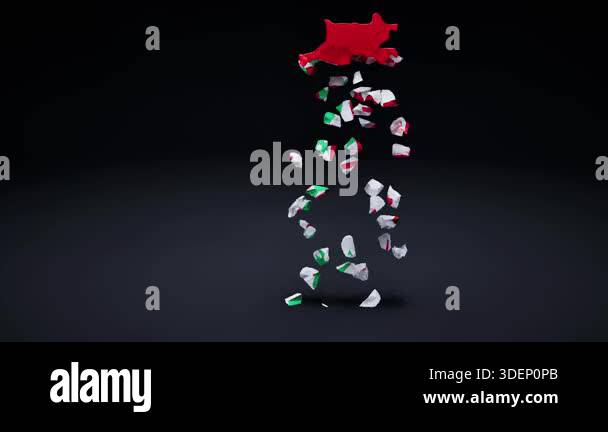Lebanon Map With Flag Animation Stock Video Footage - Alamy