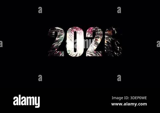 Happy new year 2026 countdown video animation fireworks in the night ...