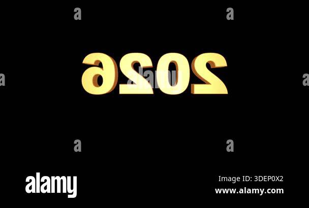 Golden 2026 Numbers Countdown Shine On Black Background For New Year ...