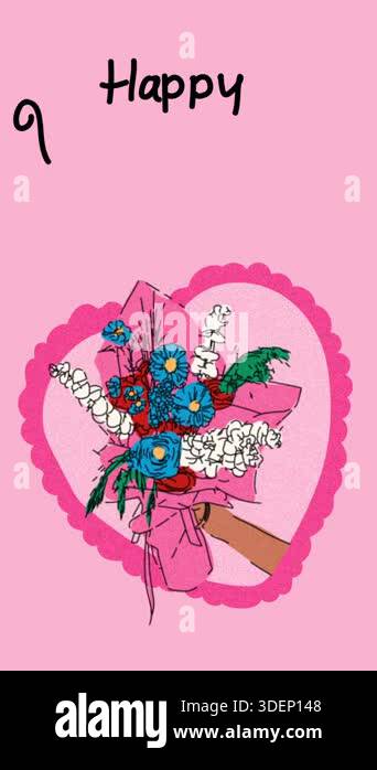 Valentines card animation with romantic love theme Stock Video Footage ...
