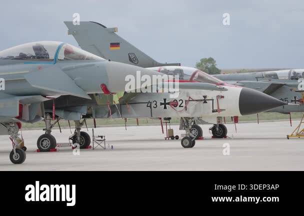 LUQA, MALTA - SEPTEMBER 28, 2025: Multiple German Air Force fighter ...