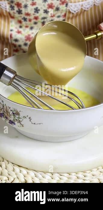 Homemade coconut flan dessert served on a rustic plate. Creamy custard ...
