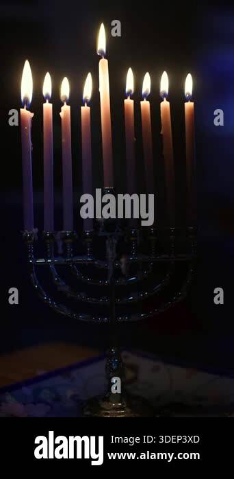 Hanukkah Menorah Close-Up: A Symbol of Light, Faith, and Tradition ...