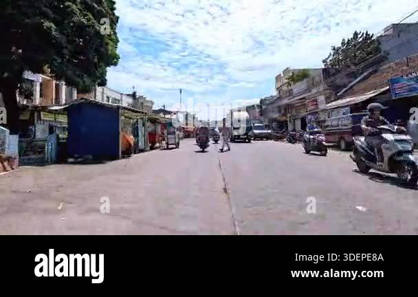 4K footage featuring the crowded city landscape during a clear day with ...