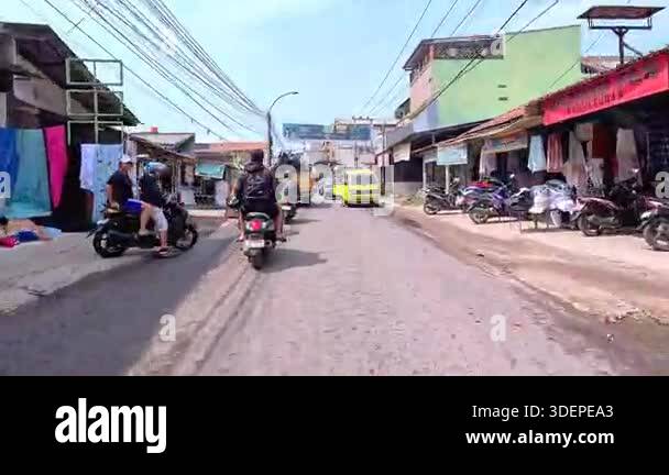 4K footage featuring the crowded city landscape during a clear day with ...