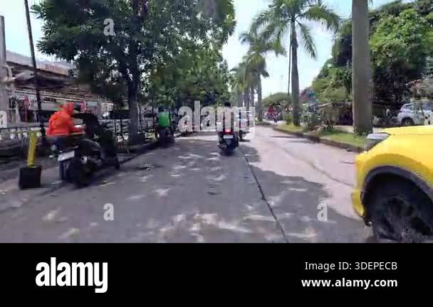 4K footage featuring the crowded city landscape during a clear day with ...