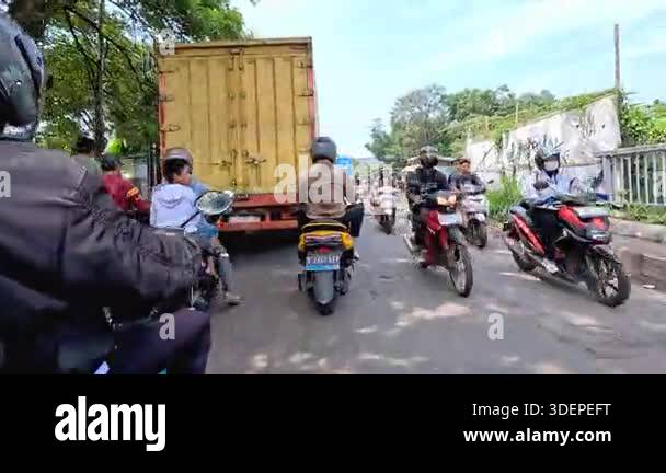4K footage featuring the crowded city landscape during a clear day with ...