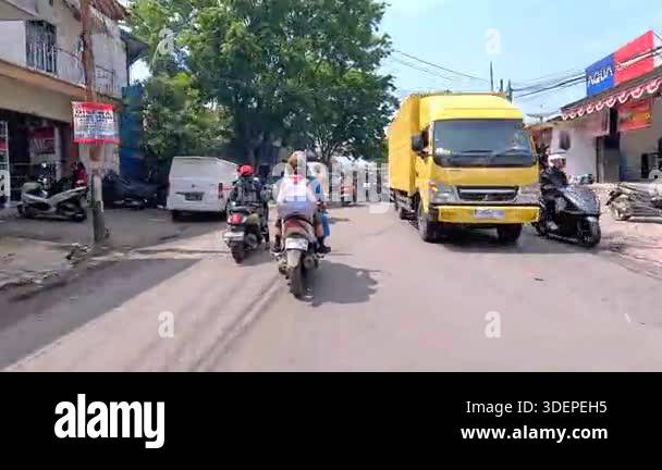 4K footage featuring the crowded city landscape during a clear day with ...