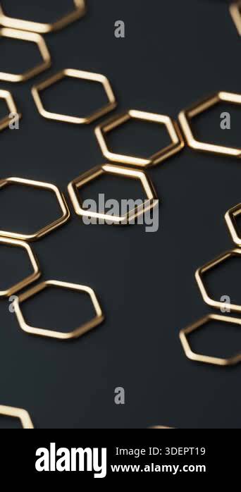 Metallic hexagon structure pattern background, 3d rendering Stock Video ...