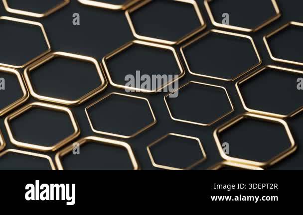 Metallic hexagon structure pattern background, 3d rendering Stock Video ...