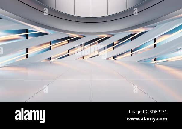 Empty futuristic round building, 3d rendering Stock Video Footage - Alamy