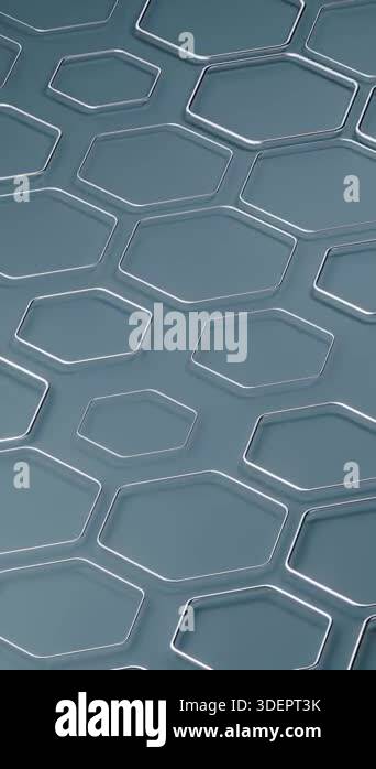 Metallic hexagon structure pattern background, 3d rendering Stock Video ...