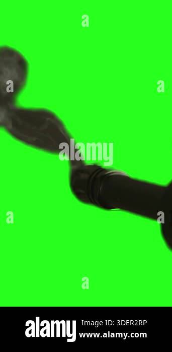 Gun barrel smoke effect on green screen in vertical orientation Stock ...