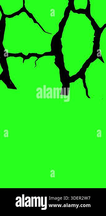 Ground cracks animation on green screen background for compositing ...
