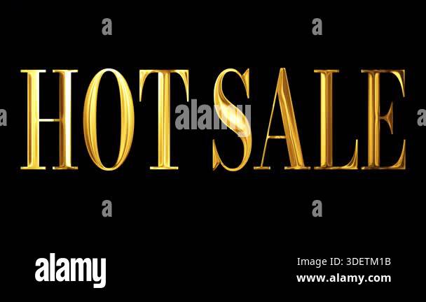 Animated Golden hot Sale Text Shimmering on a Dark Background Stock ...