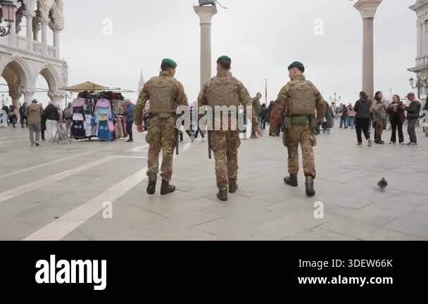 VENICE, ITALY NOVEMBER 5, 2025: Group of Italian military soldiers in ...