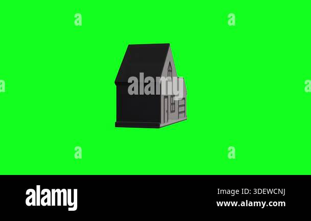 Animated house model rotating on a green screen background. Ideal for ...