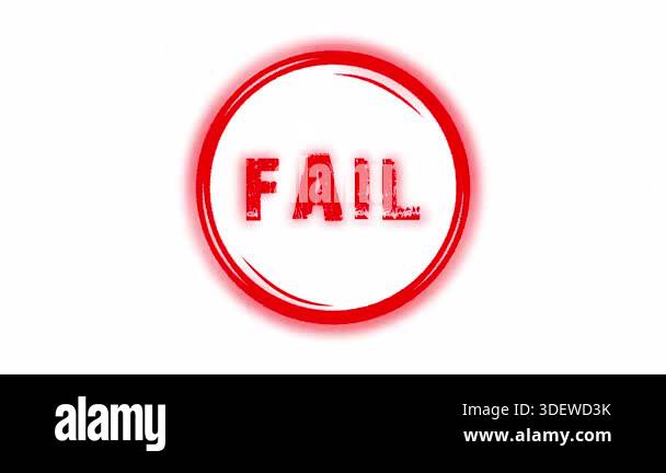 Red fail stamp animation appearing with a grunge effect. Ideal for ...