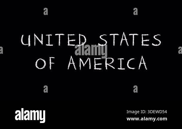 Chalk style lettering of united states of america writing and erasing ...