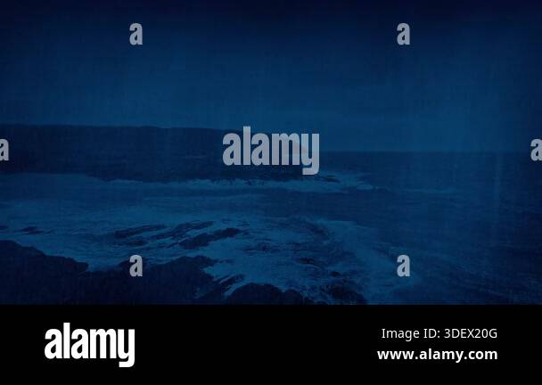 Stormy Coastal Landscape In Rain Storm Late In The Day Stock Video ...