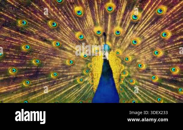 Colorful Peacock Shakes Its Plumage Stock Video Footage - Alamy