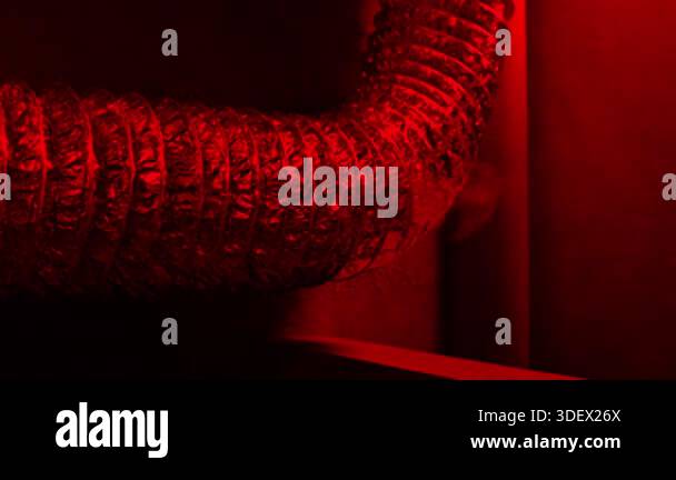 Pipe Breaks And Leaks Gas In Red Light Stock Video Footage - Alamy