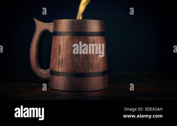 Glowing Beer Pours Into Tankard Stock Video Footage - Alamy