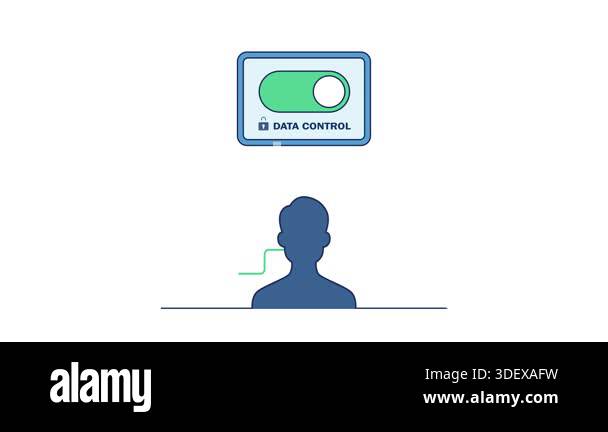 Data Privacy Control Animation: Toggle Switch Disabling Security and ...