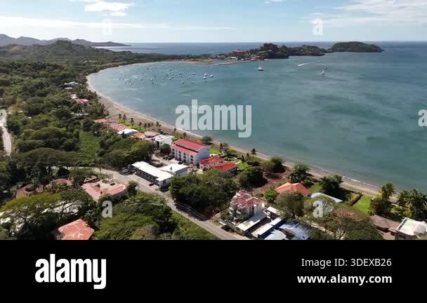 Stunning aerial footage overlooking Flamingo Beach in Guanacaste Costa ...